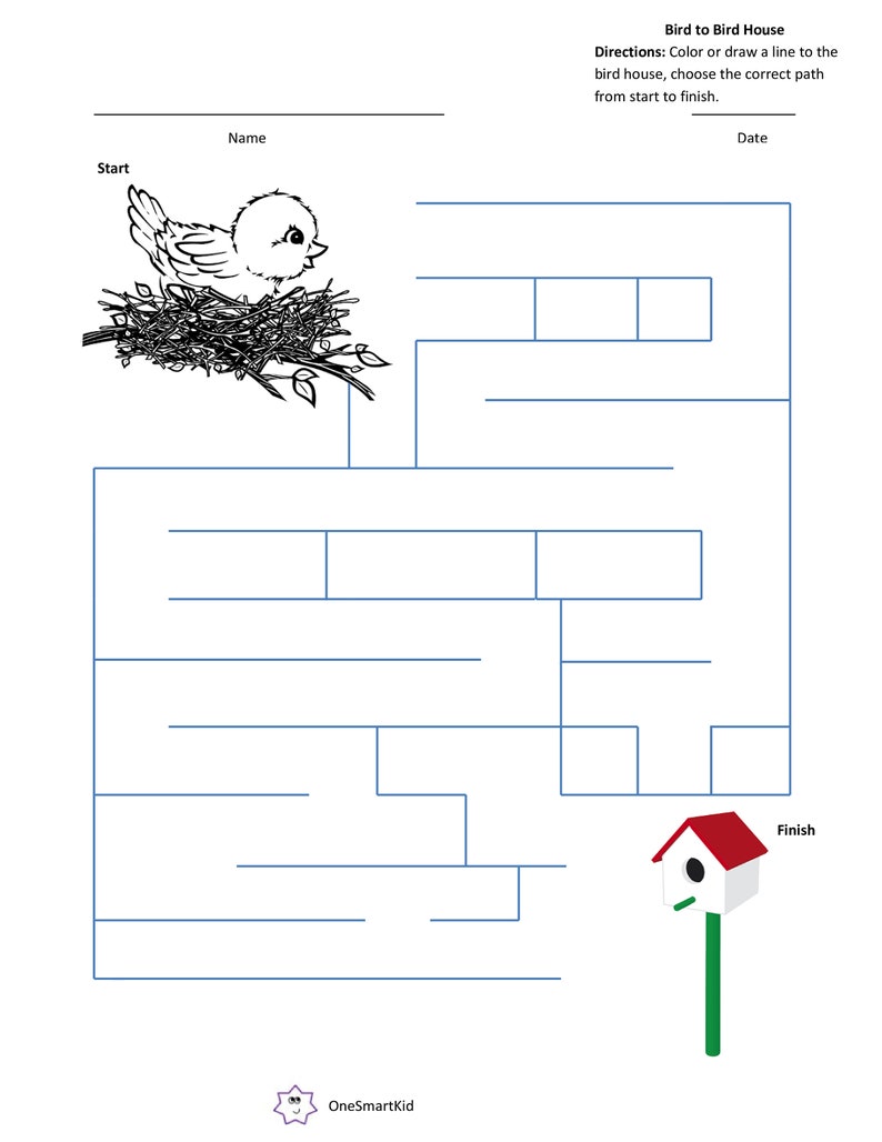 Bird to House Maze - Etsy