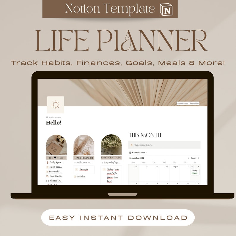 Notion Life Planner Template Notion Dashboard Beige Etsy Australia Notion Life Planner Template Notion Dashboard Beige Etsy Australia