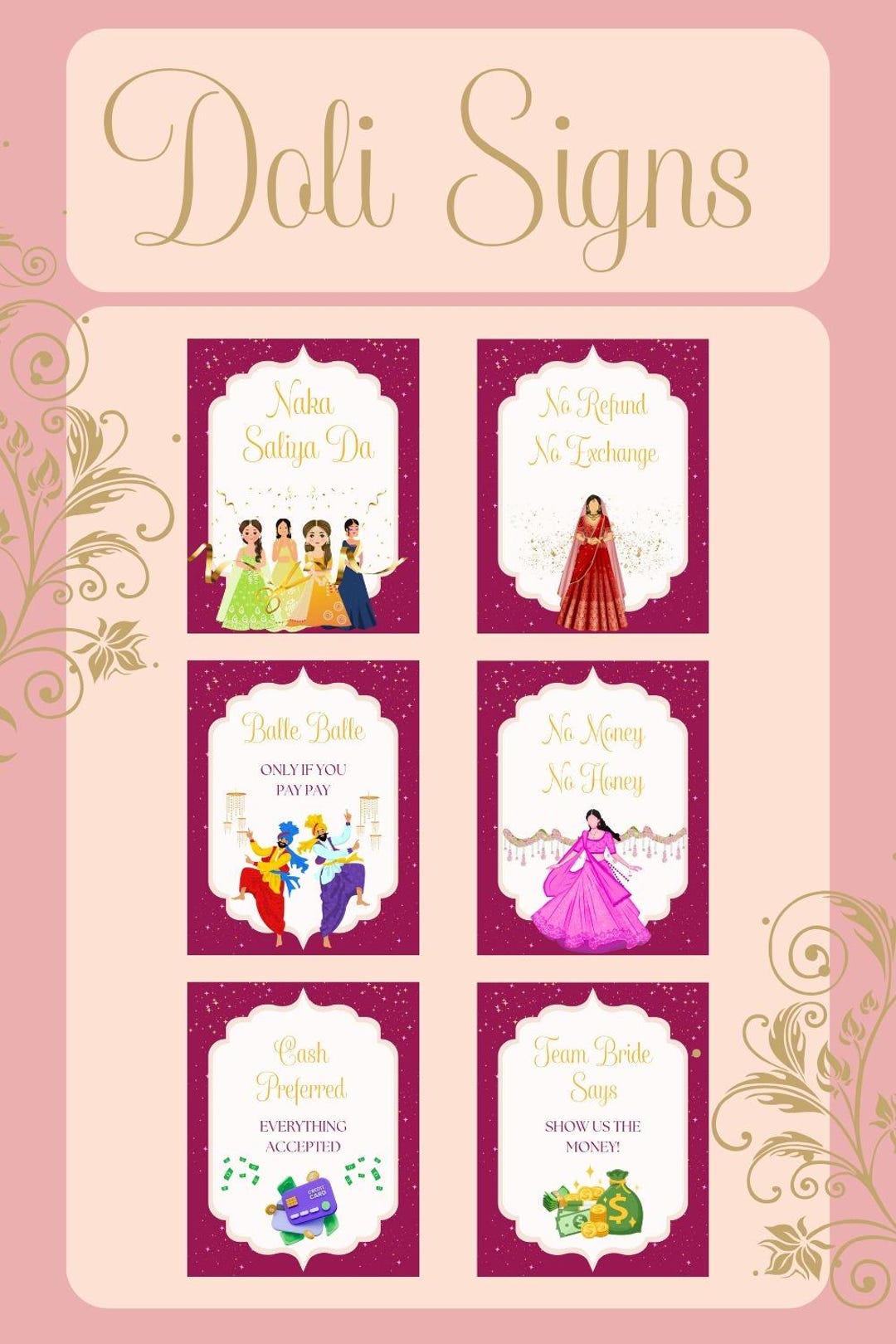 Doli Signs Ready to Print Doli Signs Bridal Party Signage Bridesmaids ...