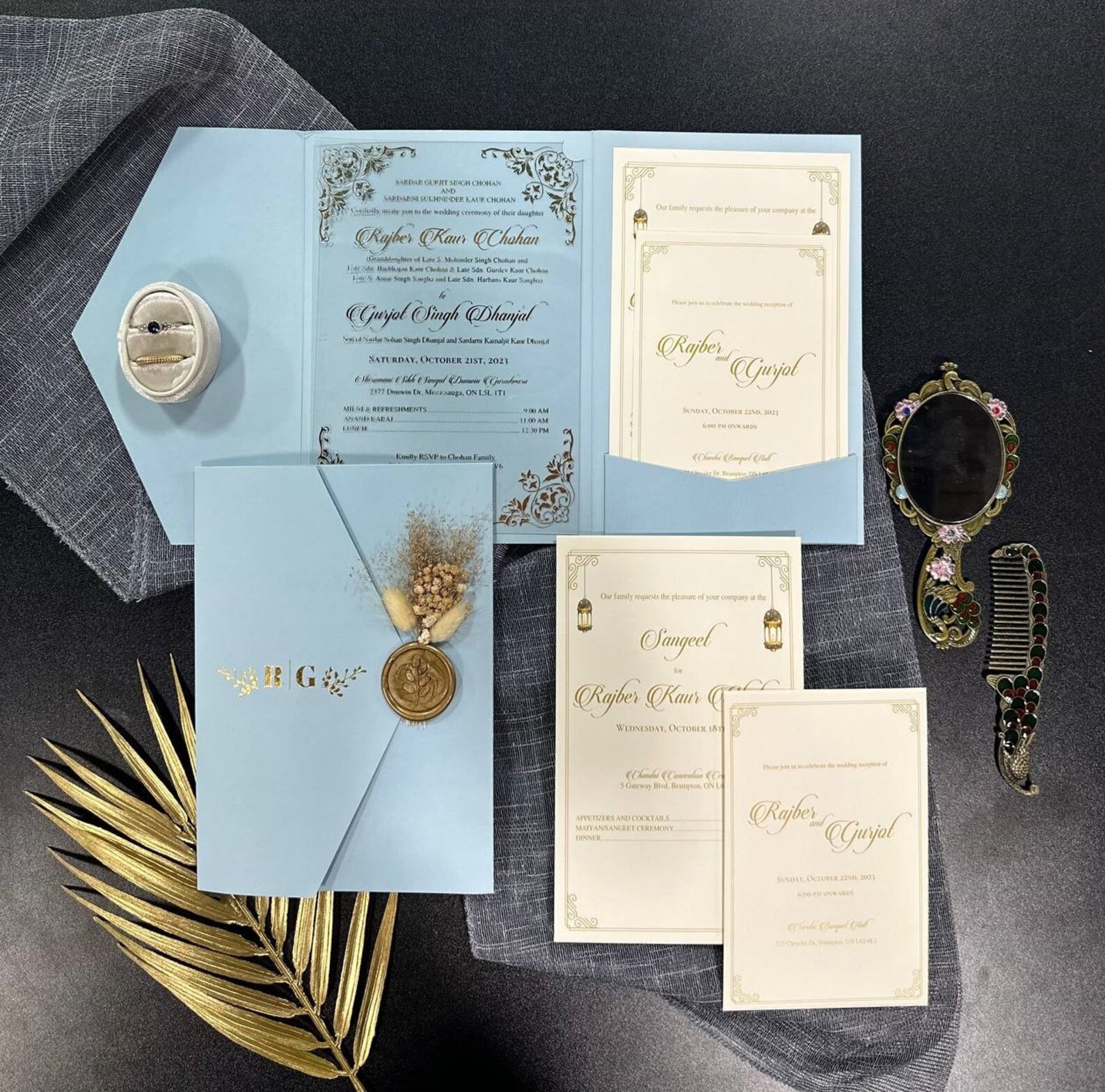 Wedding Invitations Custom Made Indian Sikh Wedding Invitations With ...