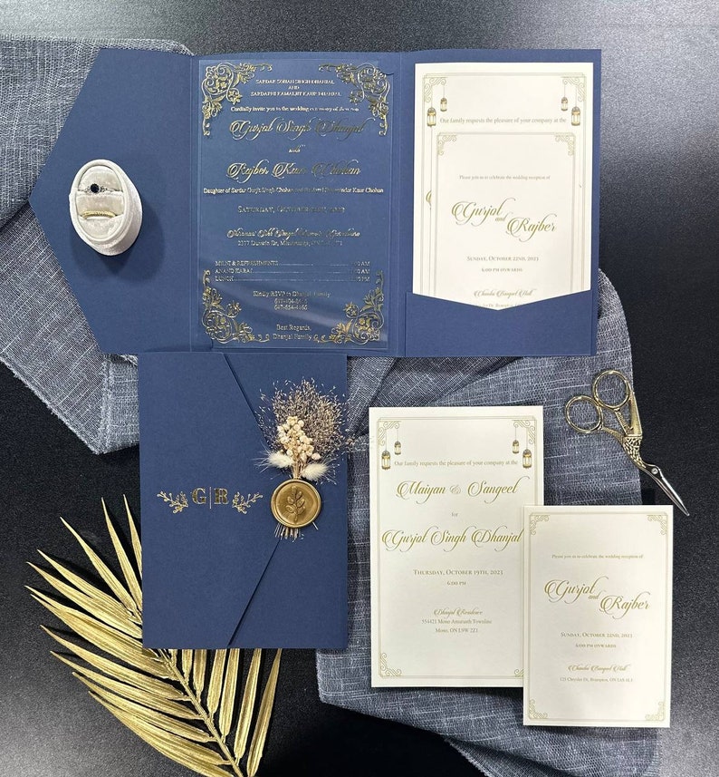 Wedding Invitations Custom Made Indian Sikh Wedding Invitations With ...