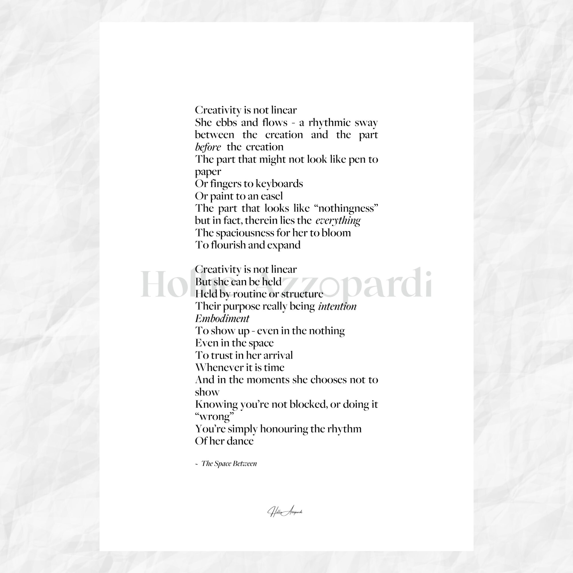 The Space Between Poem Digital Download Art Print - Etsy Australia