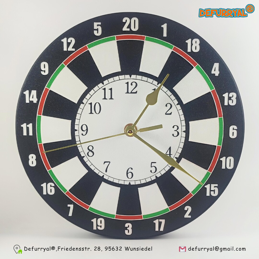 Darts Time: 3D Printed Dartboard Design Wall Clock Perfect Gift - Etsy UK