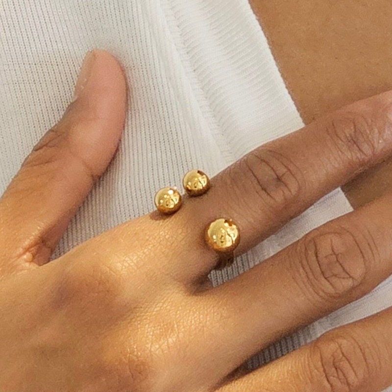 Gold Ball Ring - Etsy