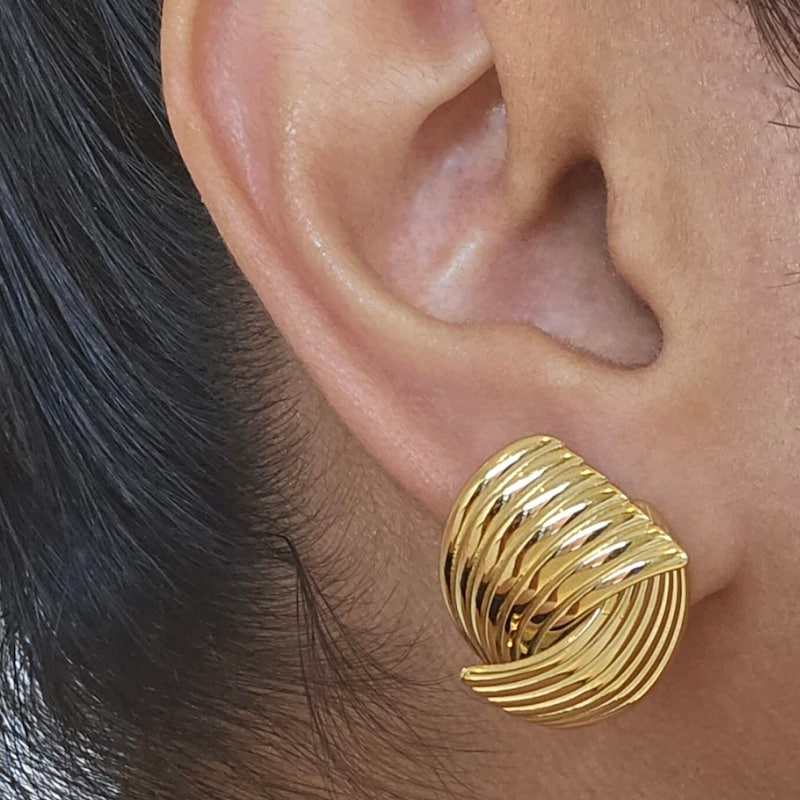 Chunky Gold Earrings - Etsy