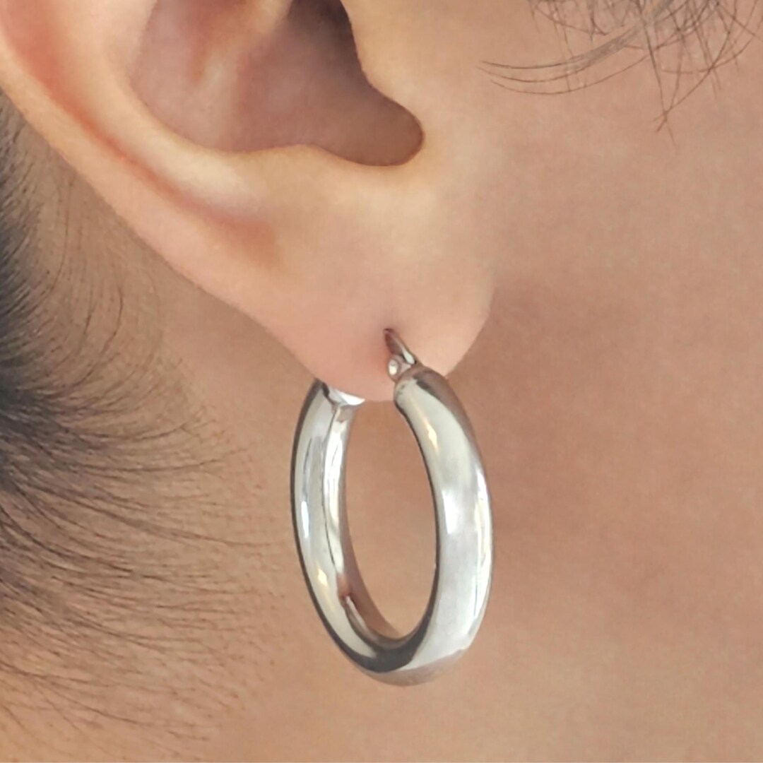 3cm Small Silver Hoops, Minimalist Silver Hoops, Creole Hoop Earrings ...