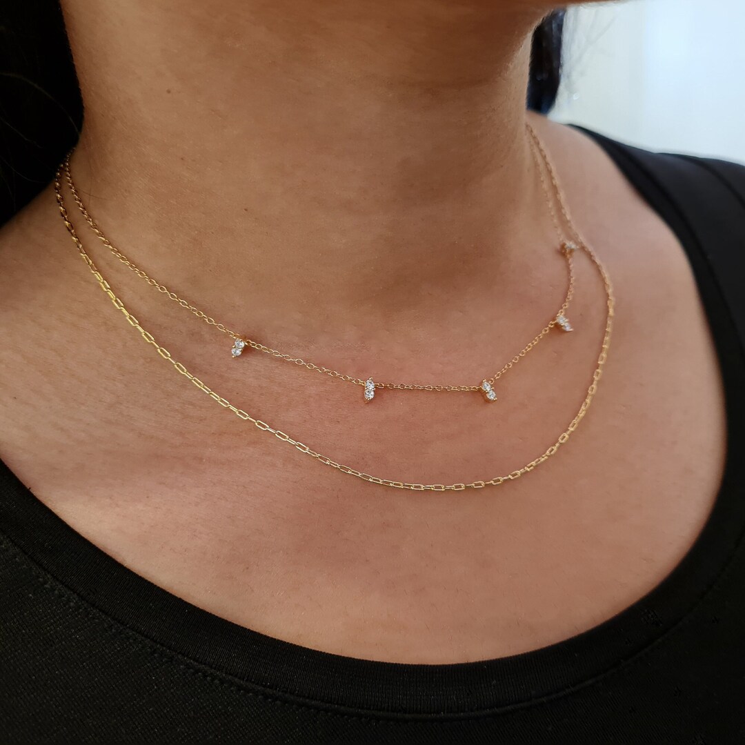Dainty Link Chain Necklace, Paper Clip Necklace, Minimalist Chain ...