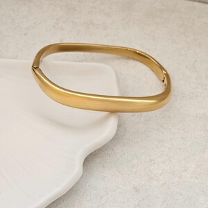 Square Gold Bangle Bracelet | Minimalist Gold Plated Bangle | Stacking ...
