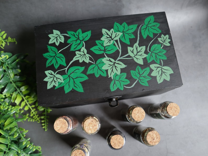 Witchcraft Apothecary Dried Herbs, Roots, Flowers in a Hand Painted ...