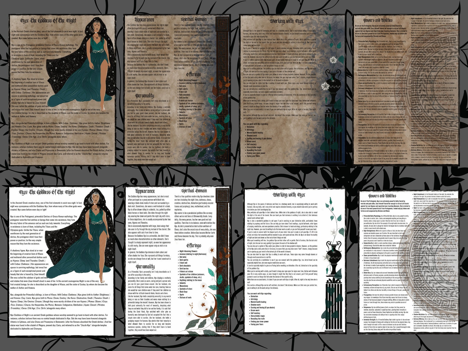 NYX the Goddess of the Night | Printable Grimoire Pages | BOS Pages ...