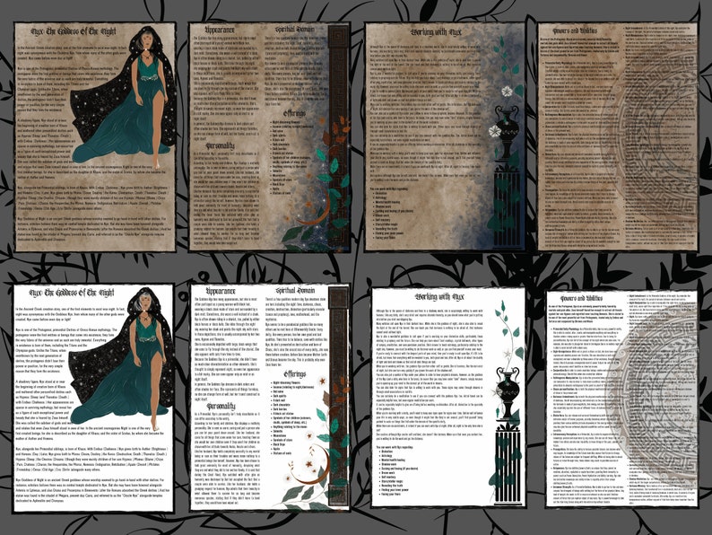 NYX the Goddess of the Night | Printable Grimoire Pages | BOS Pages ...