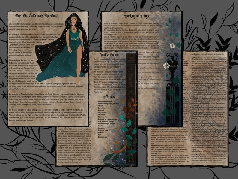 NYX the Goddess of the Night | Printable Grimoire Pages | BOS Pages ...