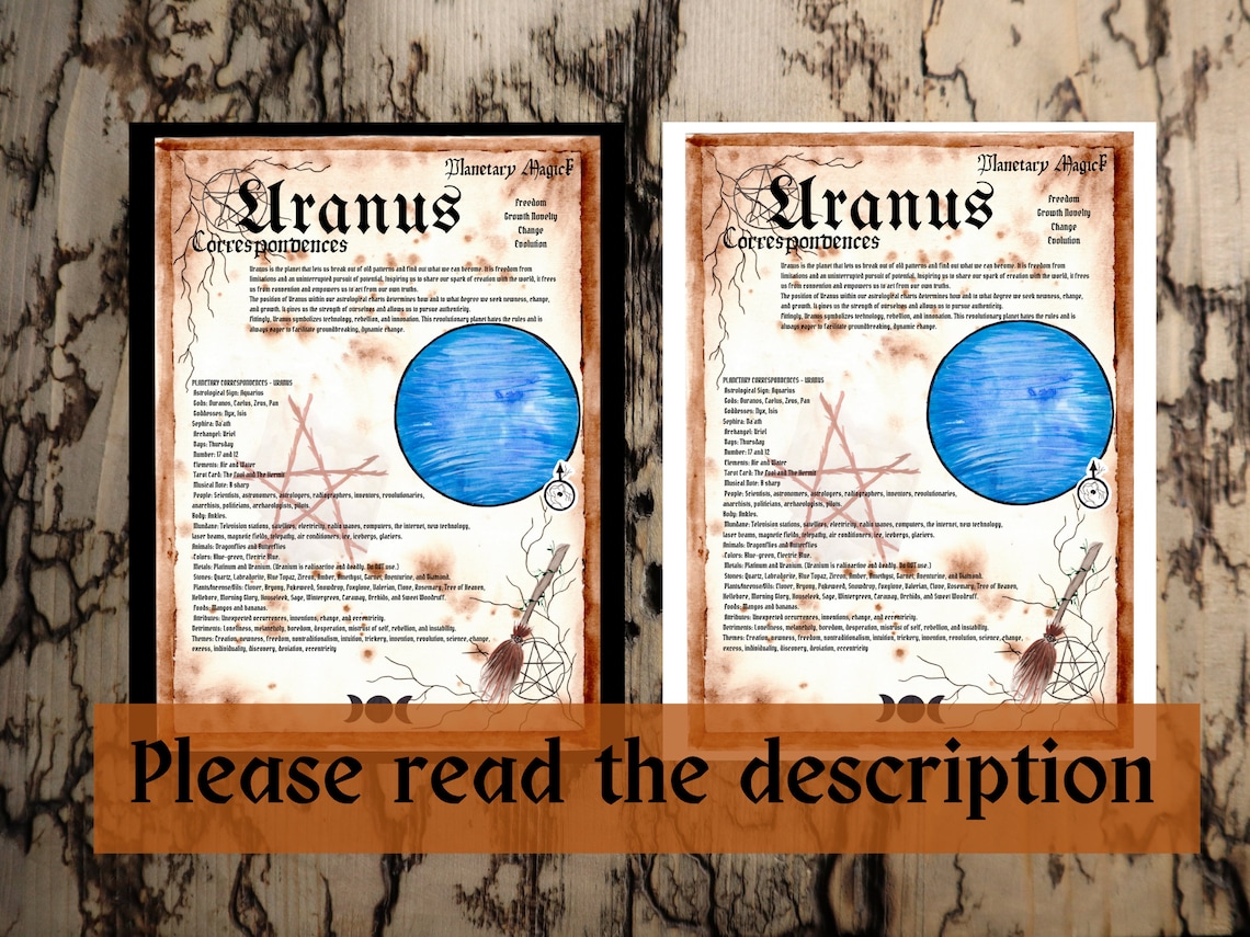 The Planet Uranus Planetary Magical Correspondences Cosmic | Etsy