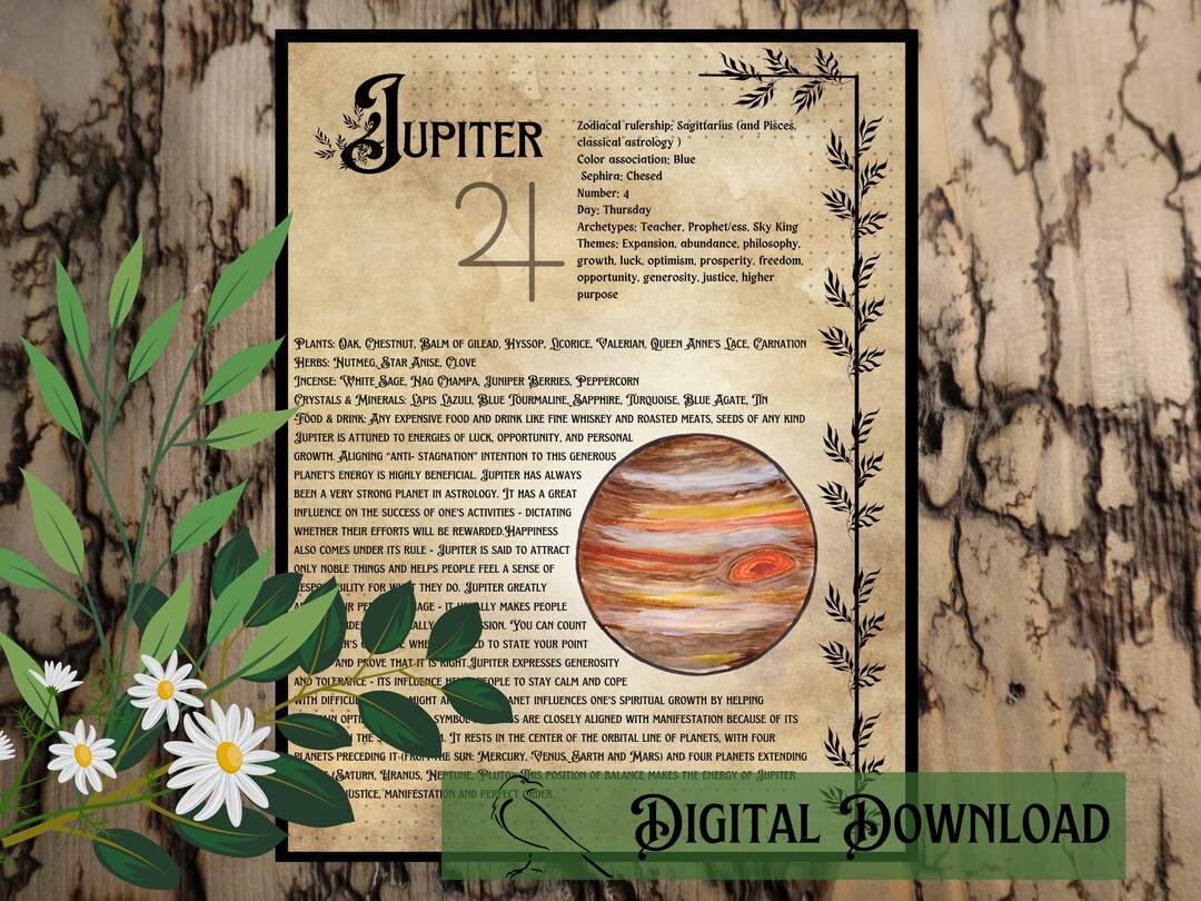 Jupiter | Planetary Magical Correspondences | Cosmic Witch |grimoire ...