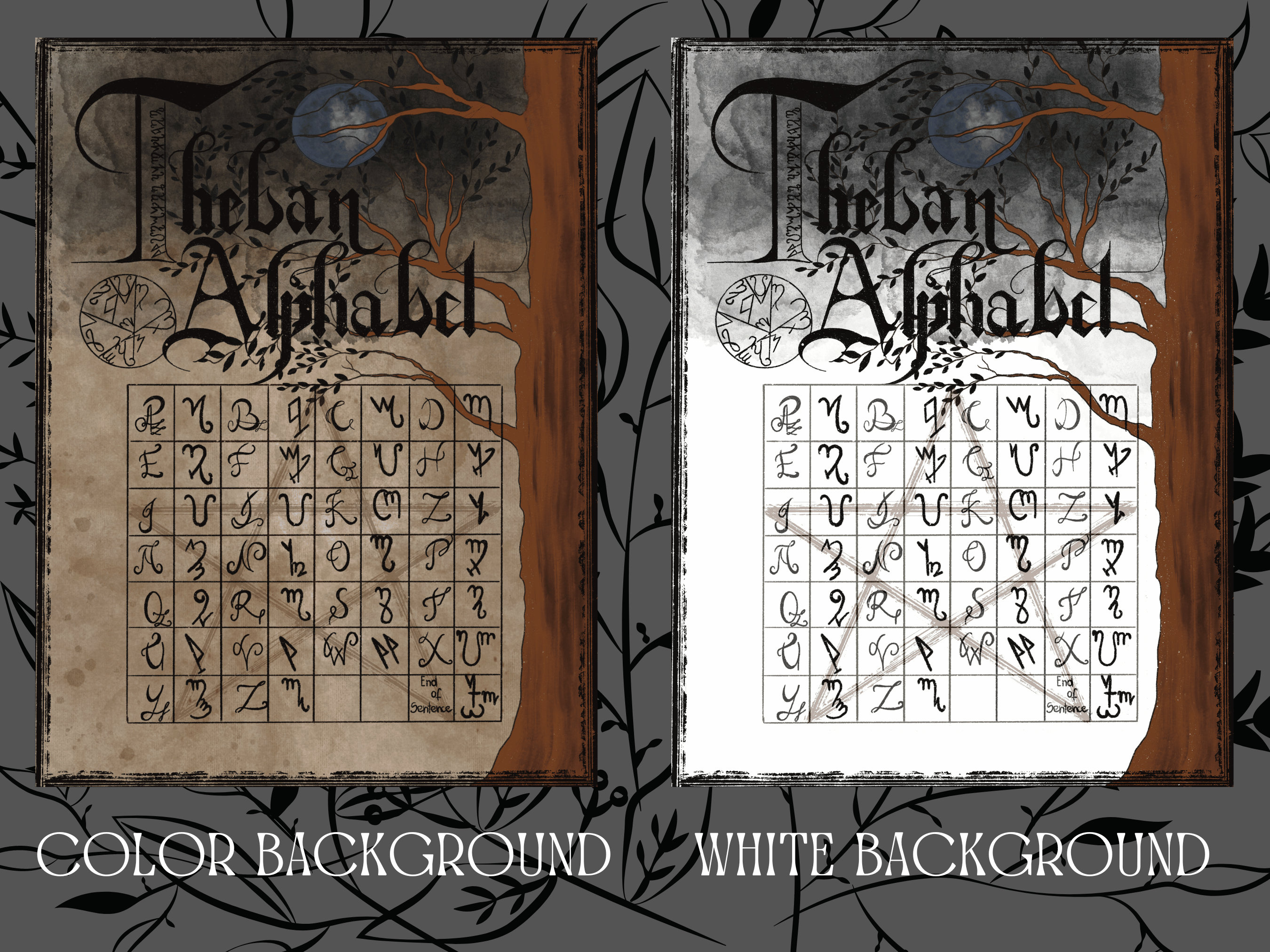Theban Alphabet Theban Script Witches Alphabet Digital Grimoire Pages ...