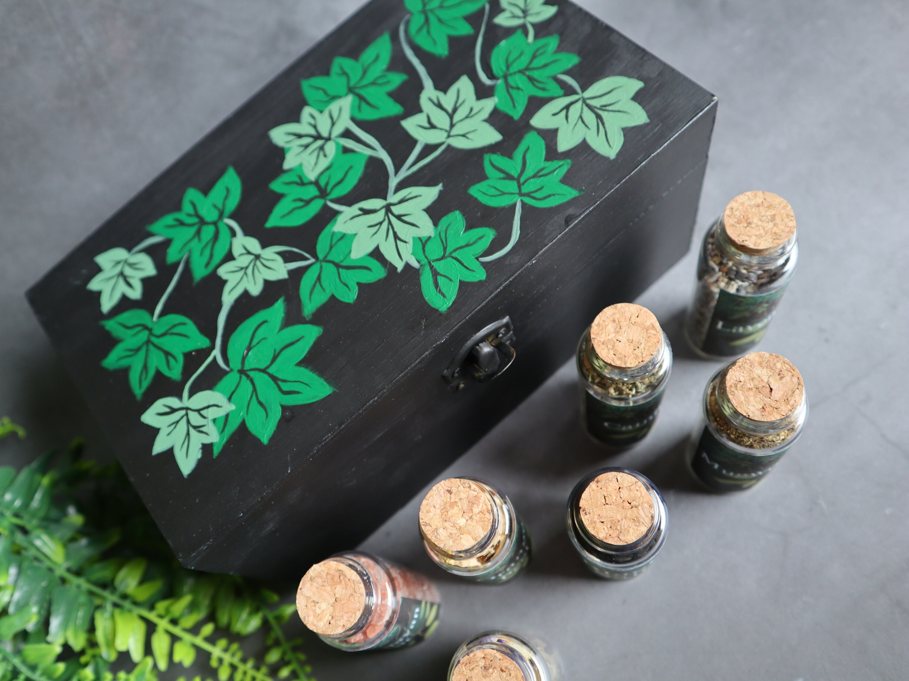 Witchcraft Apothecary Dried Herbs, Roots, Flowers in a Hand Painted ...