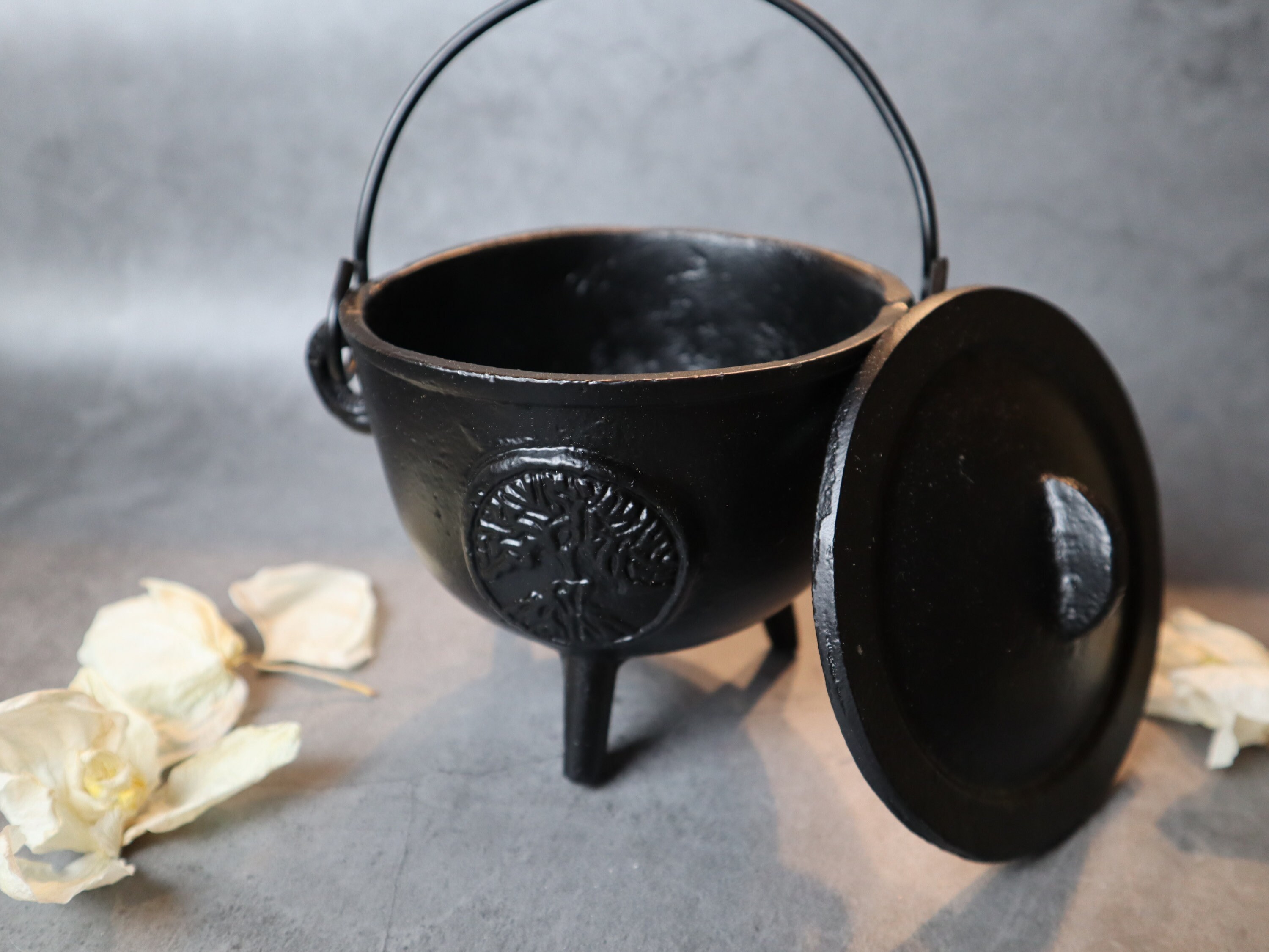 Cast Iron Cauldron Tree of Life Symbol for Wicca Rituals, Witchcraft ...