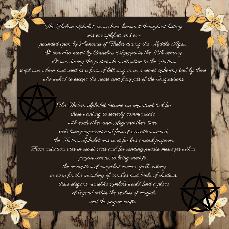Theban Alphabet Theban Script Witches Alphabet Digital | Etsy