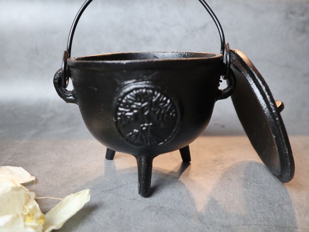 Cast Iron Cauldron Tree of Life Symbol for Wicca Rituals, Witchcraft ...