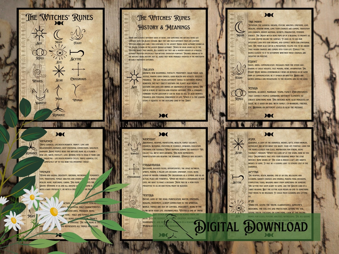 Witches Runes | Divination Runes | Grimoire Page | BOS Page | Book of ...