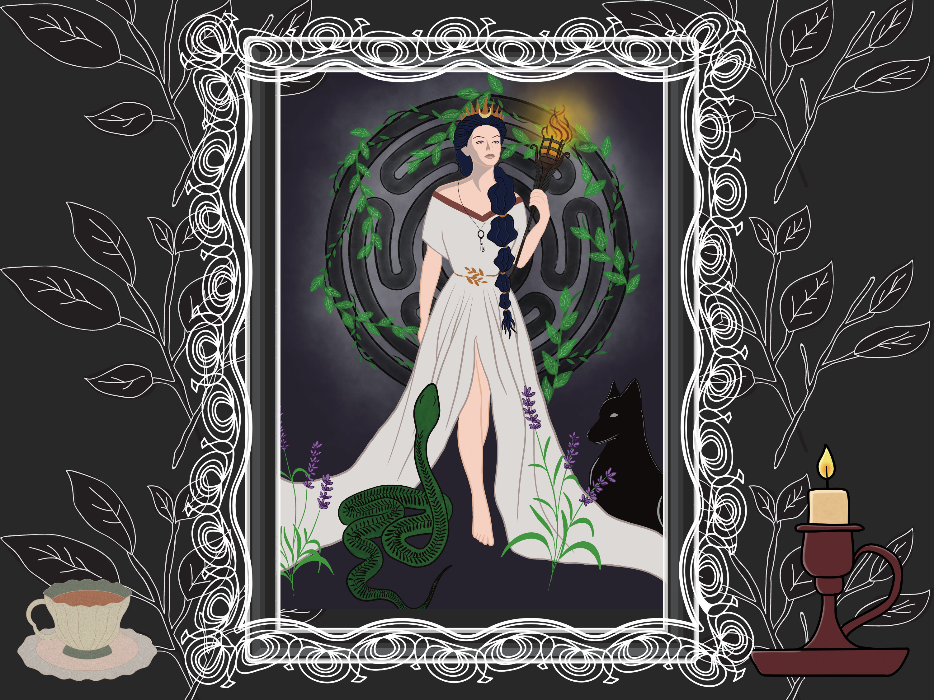 Hekate Art Poster Print Hecate Goddess Greek Mythology Moon Witchcraft ...