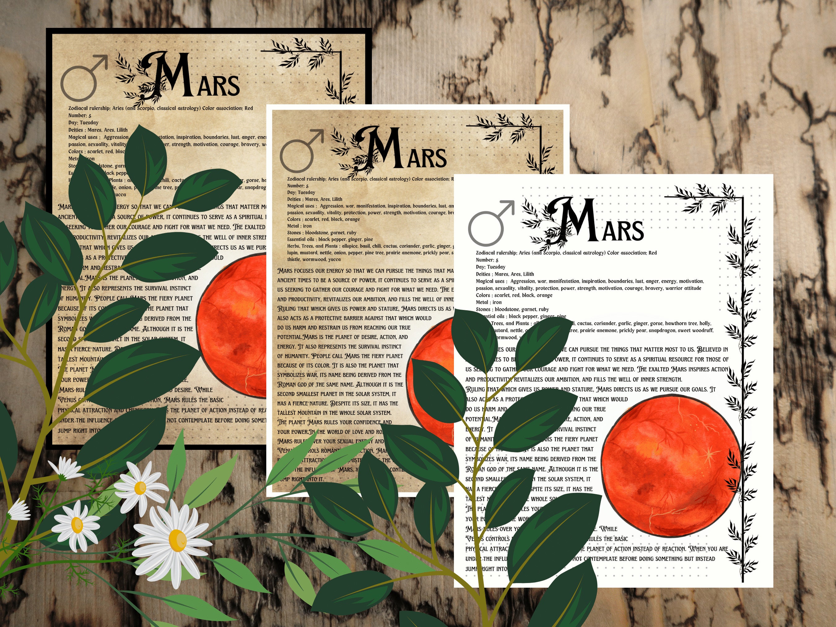 The Planet Mars Planetary Magical Correspondences Cosmic Witch grimoire ...