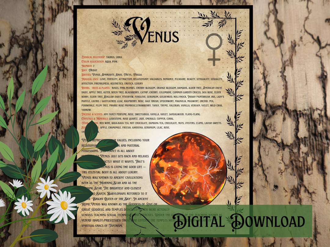 Venus| Planetary Magical Correspondences | Cosmic Witch |grimoire Page ...