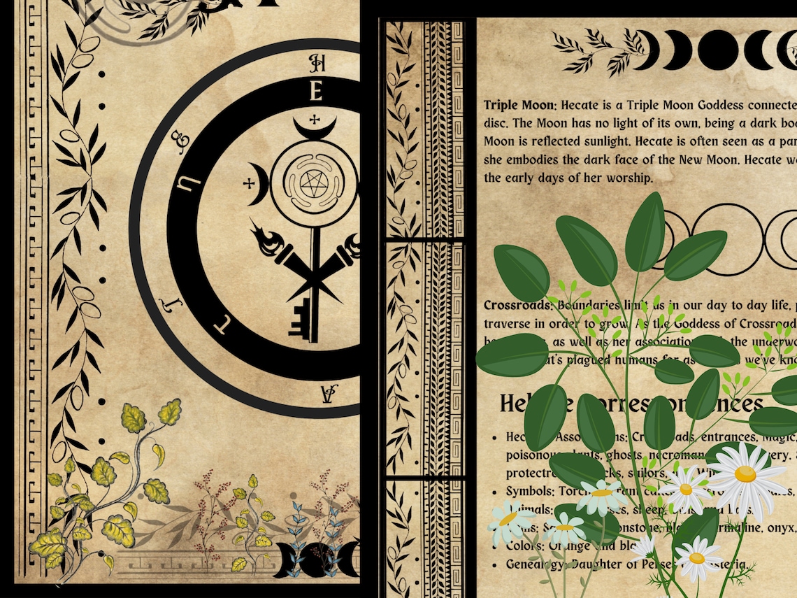 Hekate Goddess Grimoire Pages & Art Print Printable Pages - Etsy