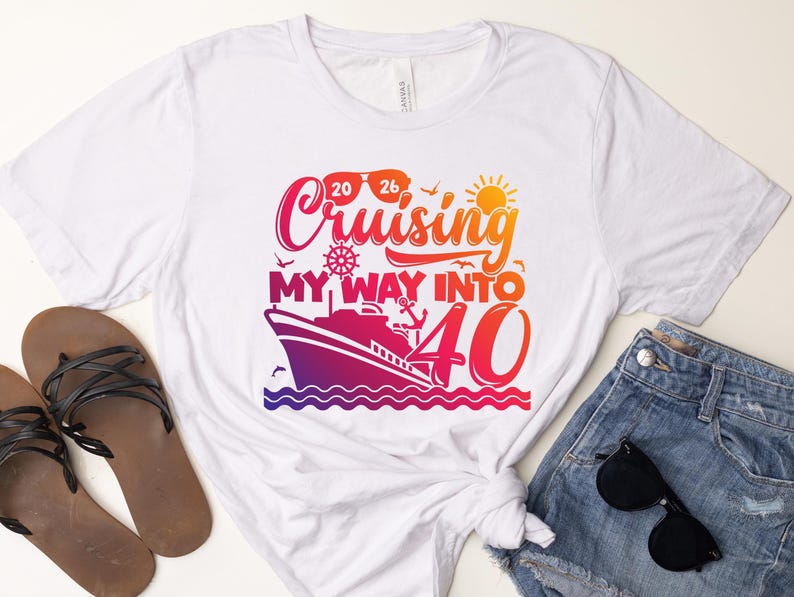 40th Birthday Cruise SVG, Cruising Into 40 Design 2026, Cricut Cut File ...