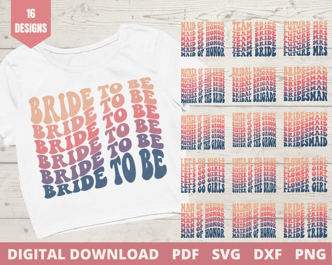 Wedding Party Bundle, Bridal Bundle Svg, Wedding Party Svg ...