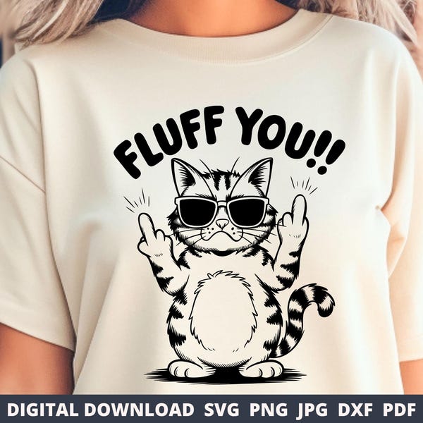 Funny Cat Svg - Etsy