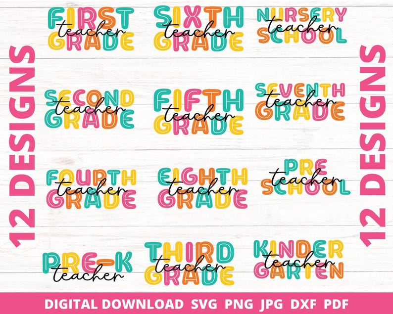 School Svg Bundle, School Grade Png, All Grades Svg, Grade Svg Bundle ...