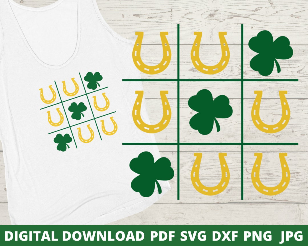 Tic Tac Toe Svg, St Patricks Day Svg, Cute Patrick's Day Svg, Shamrock ...