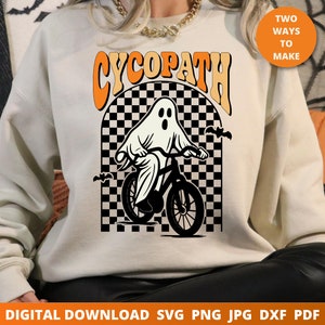 Cycopath Halloween Ghost Riding Bike Svg, Cycopath Shirt, Halloween Png ...