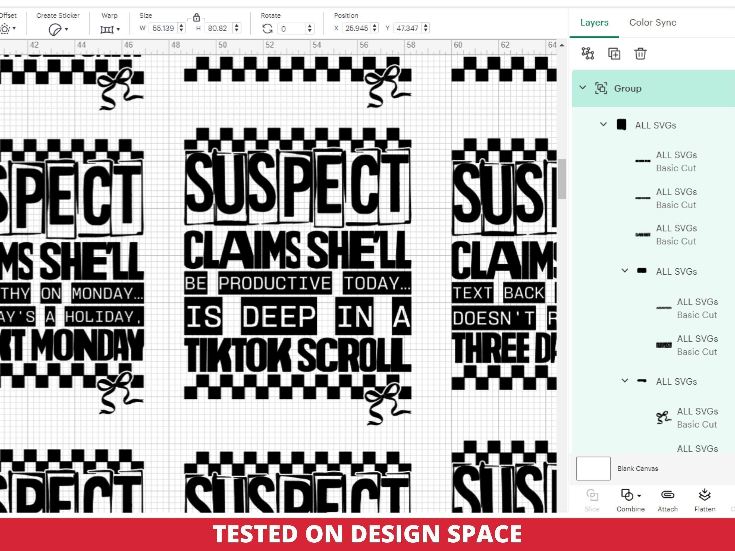 Suspect Claims Sarcastic Quotes SVG Bundle, Preppy Coquette Designs ...