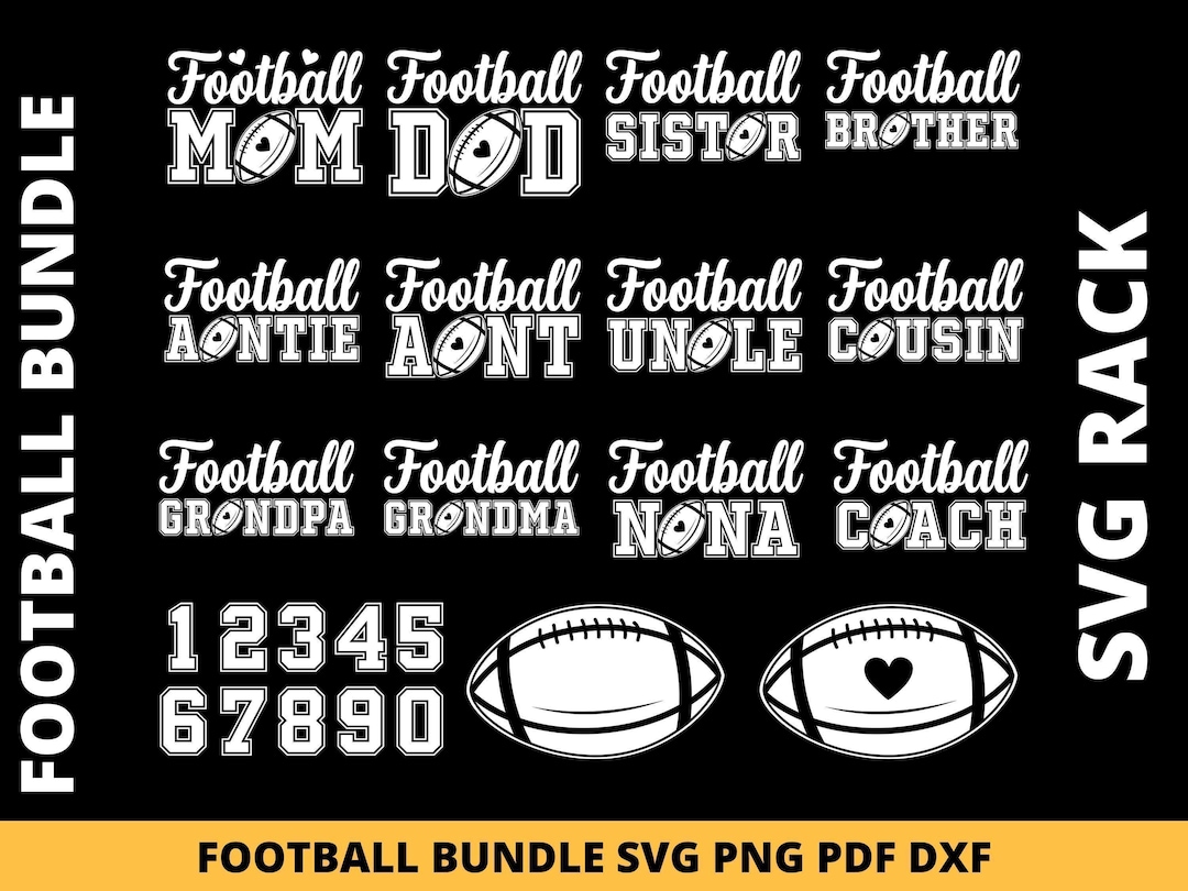 Football Family SVG Bundle, Mom Dad Sister PNG, Cricut Cut File - Etsy