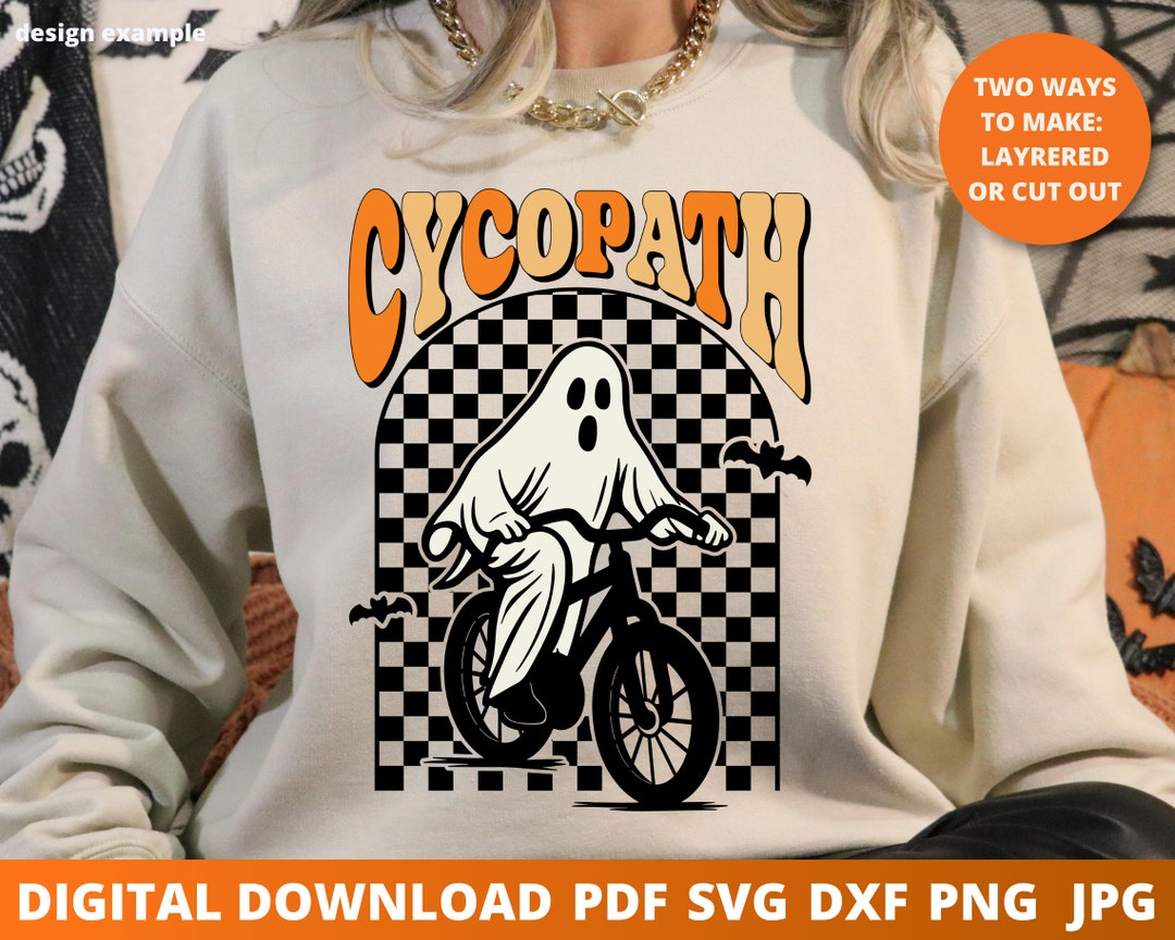 Cycopath Halloween Ghost Riding Bike Svg Cycopath Shirt - Etsy