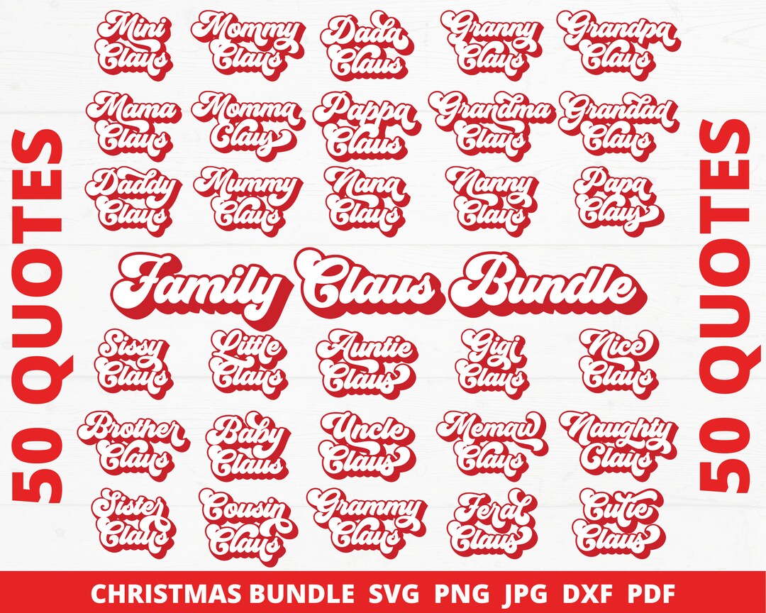 Claus Family Svg Bundle, Mama Claus Svg, Family Svg Bundle, Claus ...