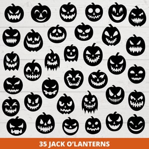Jack O Lantern Svg Bundle Halloween Pumpkins Scary Pumpkins - Etsy