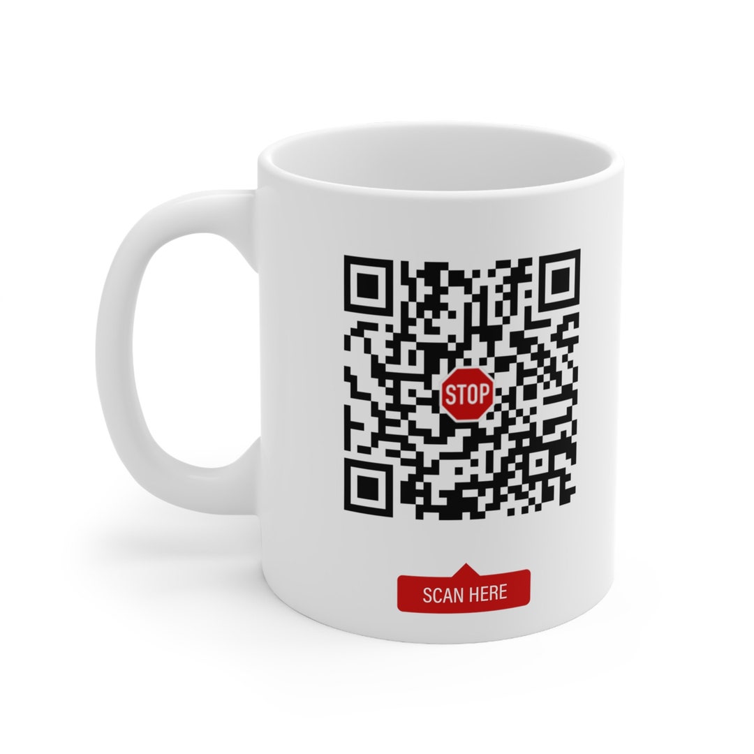 Caution: Embark on a QR Code Adventure With This Coffee Mug - Etsy