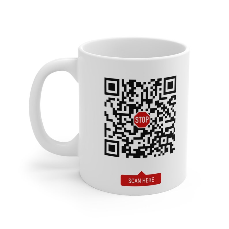 Caution: Embark on a QR Code Adventure With This Coffee Mug - Etsy
