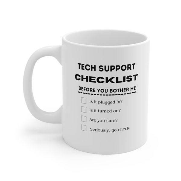 Tech Support Checklist Mug - Etsy