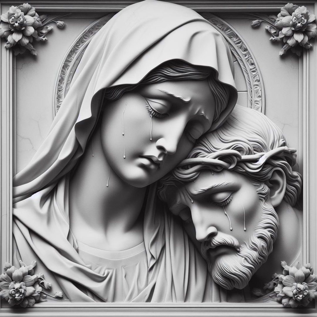 Jesus and Mary Laser Cut File, Laser PNG Engraving, Mother Mary Digital ...