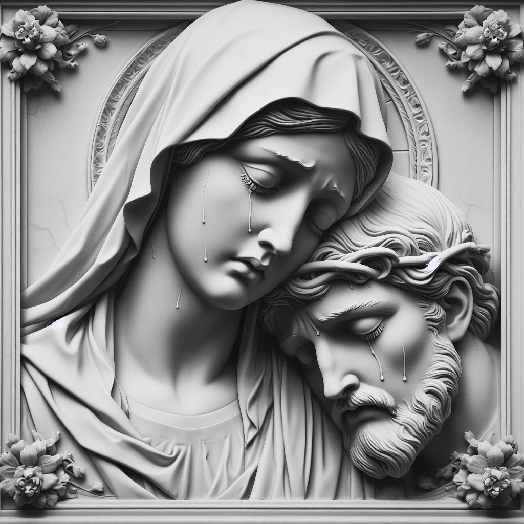 Jesus and Mary Laser Cut File, Laser PNG Engraving, Mother Mary Digital ...