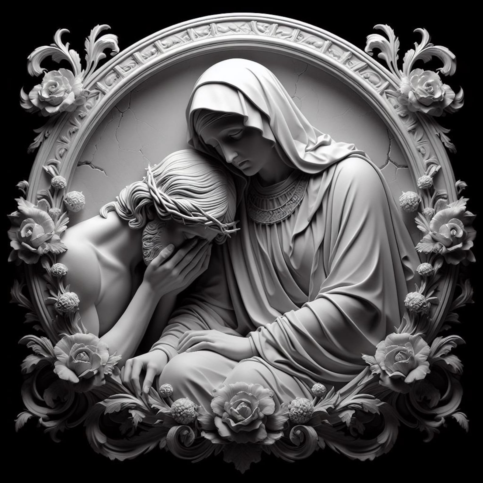 Jesus and Mary, Laser PNG Engraving, Mary Engraving File Download ...