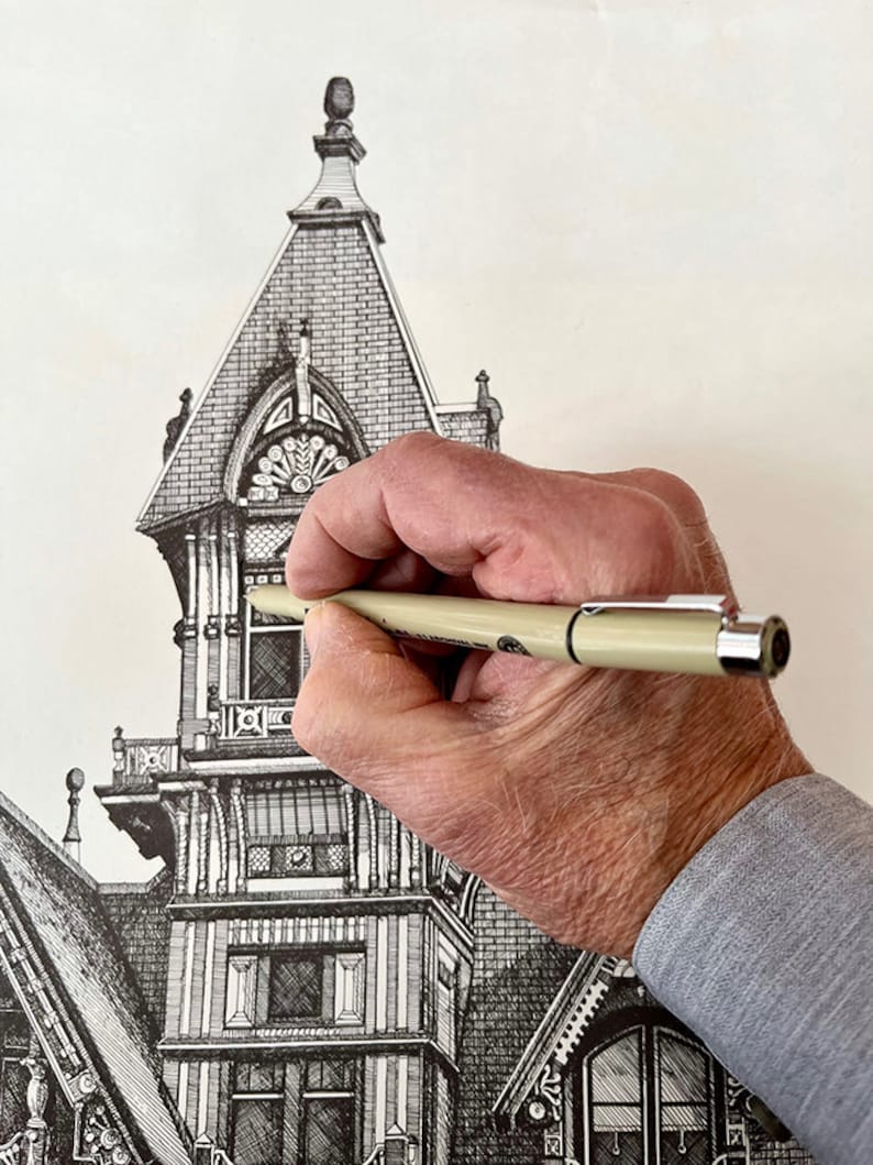 Carson Mansion and Other Architectural Pen & Ink Drawing | Gift Ideas ...