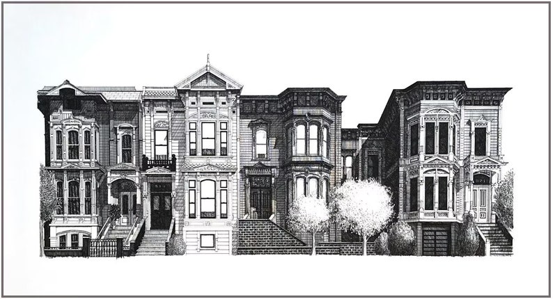 Carson Mansion and Other Architectural Pen & Ink Drawing | Gift Ideas ...