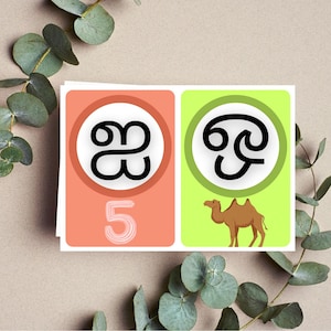 Tamil Alphabets Flash Card Digital Print, Tamil Alphabets, Tamil ...