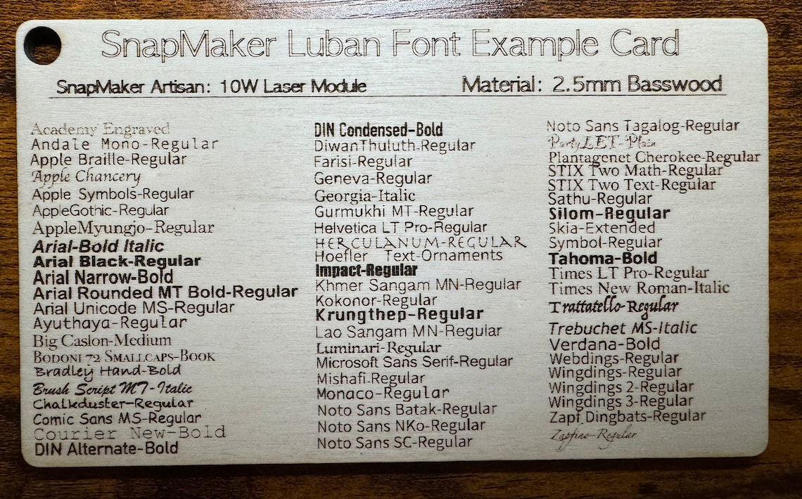 Snapmaker Luban Material Laser Test Files - Etsy
