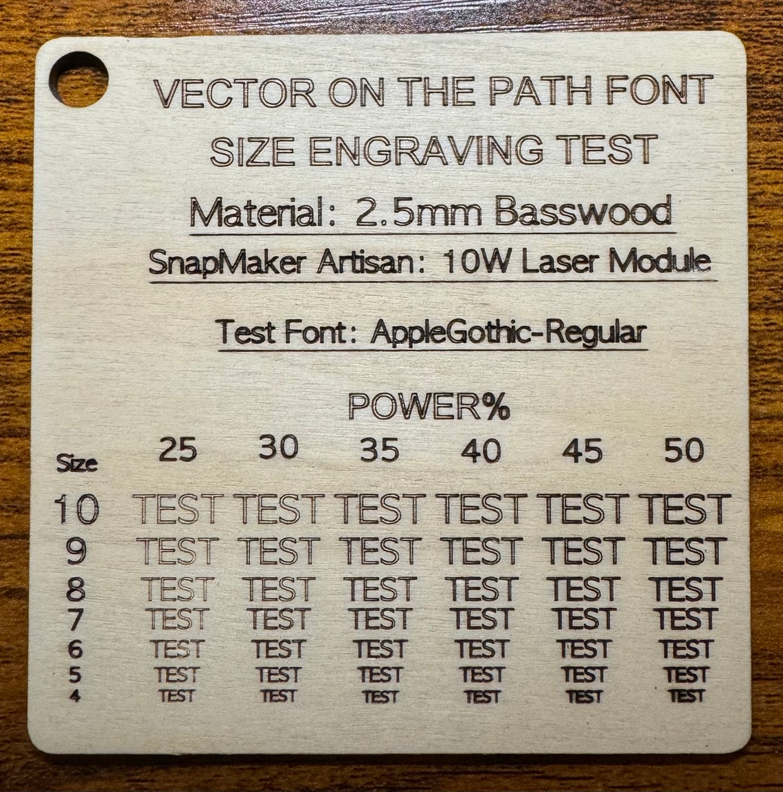 Snapmaker Luban Material Laser Test Files - Etsy